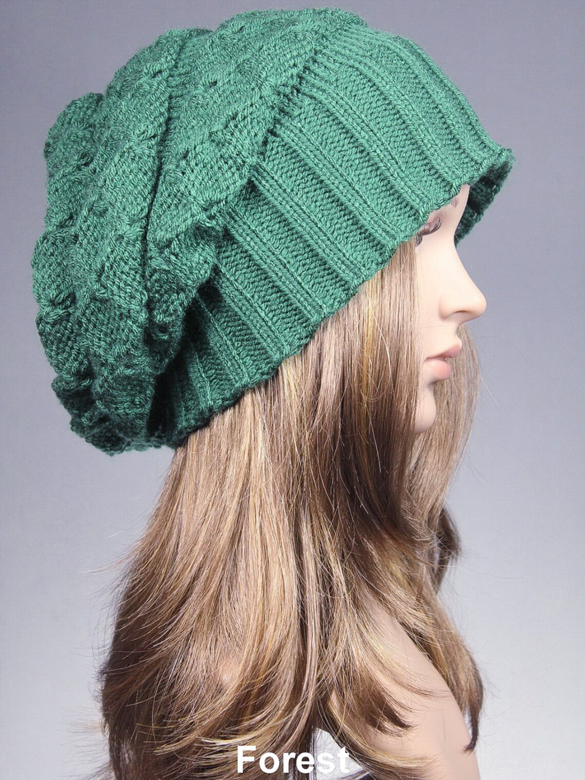 Slouchy Hat, Knit Hat, Women Knit Hat, Black Knit Hat, Slouch Beanie ...