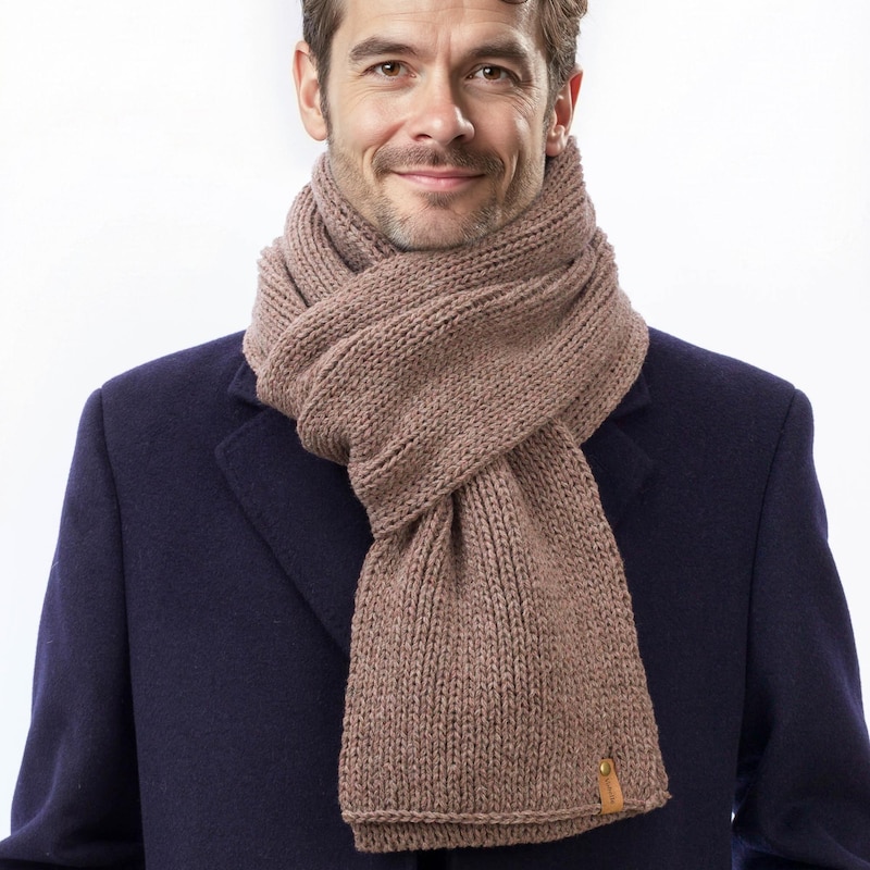 Extra Long Brown Scarf - Etsy