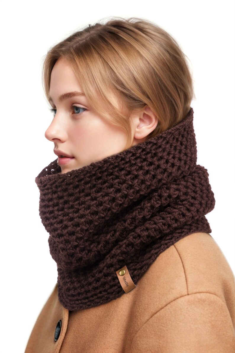 100% Wool Knitted Cowl, Pure Wool Neck Warmer, Womens Tube Scarf Cowl ...
