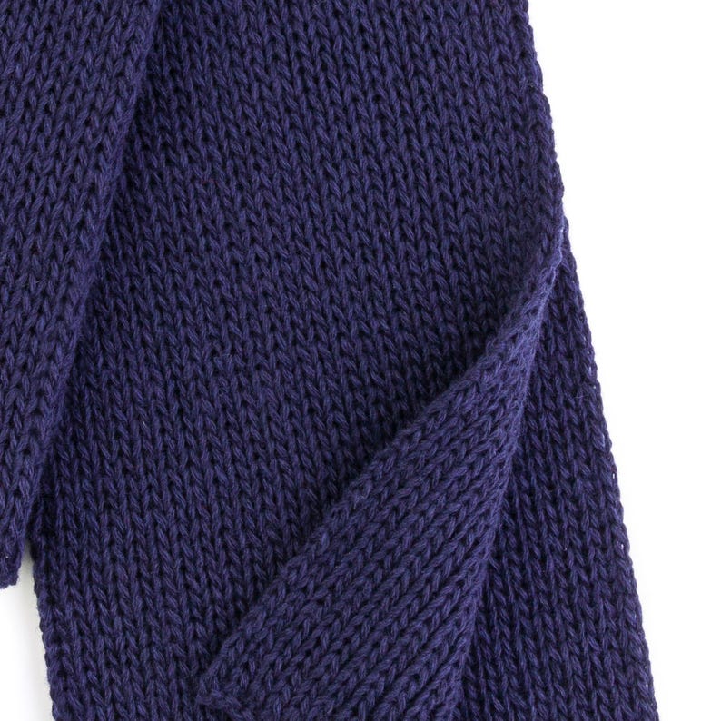 Mens 100% Merino Wool Scarf, Handmade Wool Scarf, Navy Knit Scarf, Cold ...