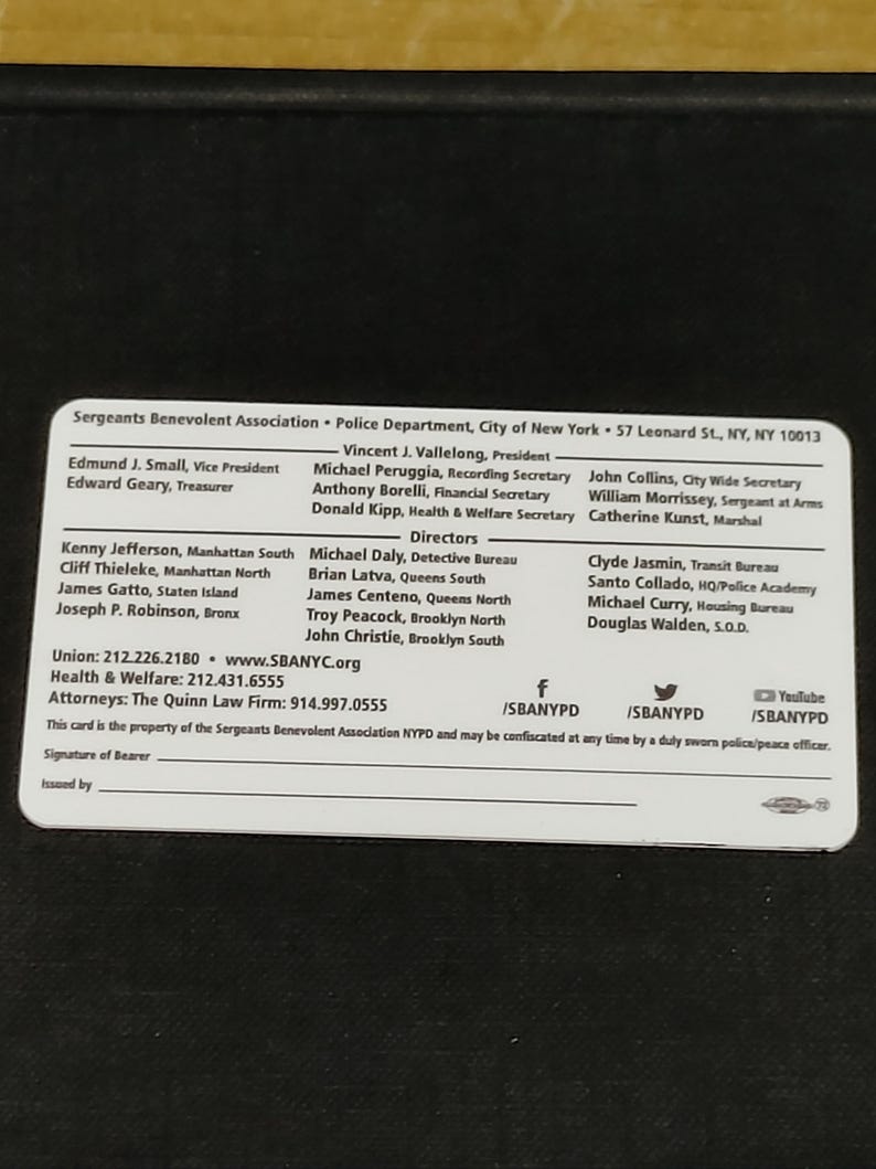 2025 NYPD Collectible Courtesy Card (SBA) - Etsy