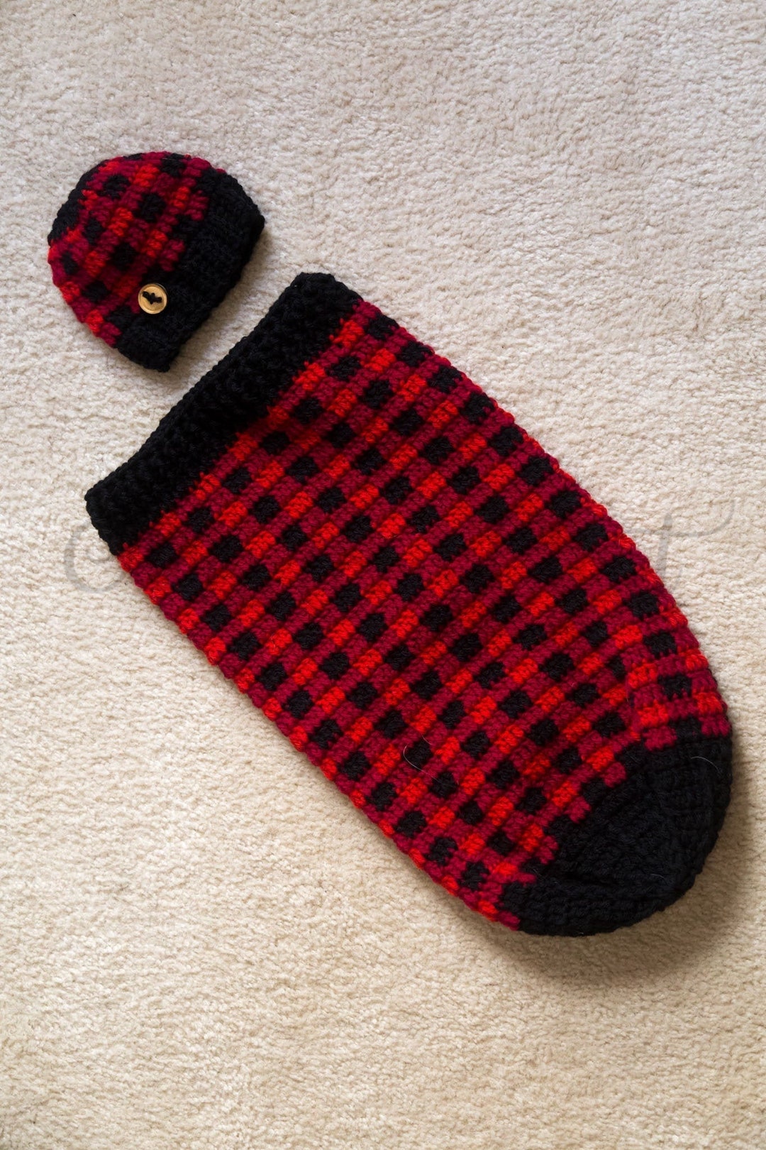Newborn Cocoon Swaddle Sack Red Black Buffalo Plaid Newborn - Etsy