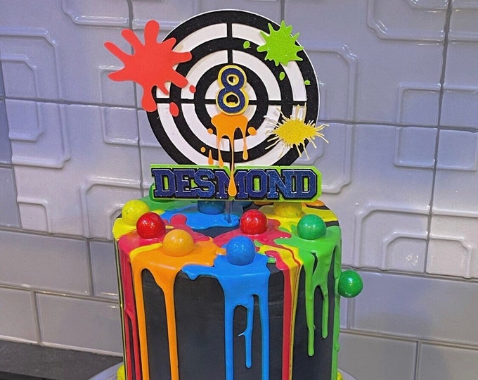 Paintball Cake Topper, Paintball Birthday Party, Paintball Party ...