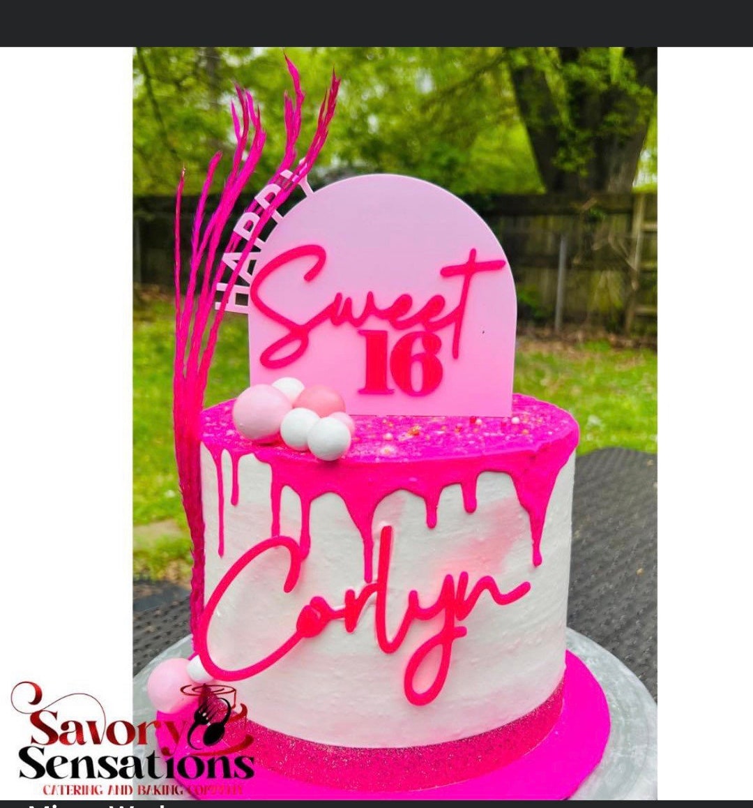 Arch Cake Topper, Sweet 16 Cake Topper, Happy Sweet 16 Cake Topper ...