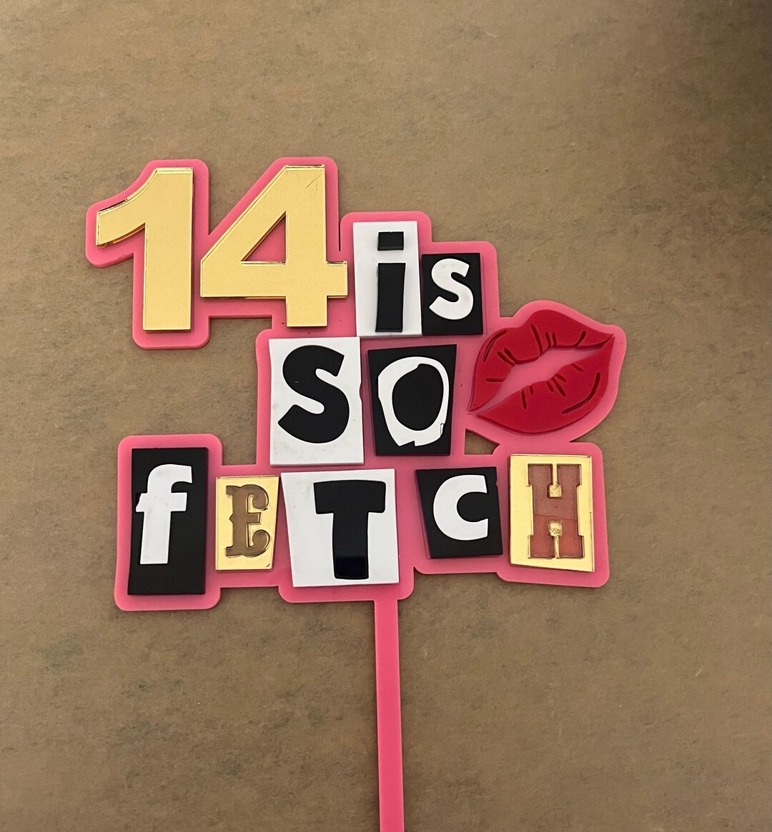 Acrylic Girl Cake Topper, so Fetch Cake Topper, Pink Girls Cake Topper ...