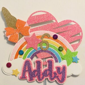 Bow Cake Topper Rainbow Cake Topper Jojo Bow Cake Topper - Etsy