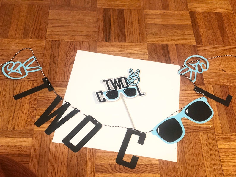 Two Cool Cake Topper, Two Cool Banner, Two Cool Party, 2 Cool Cake ...