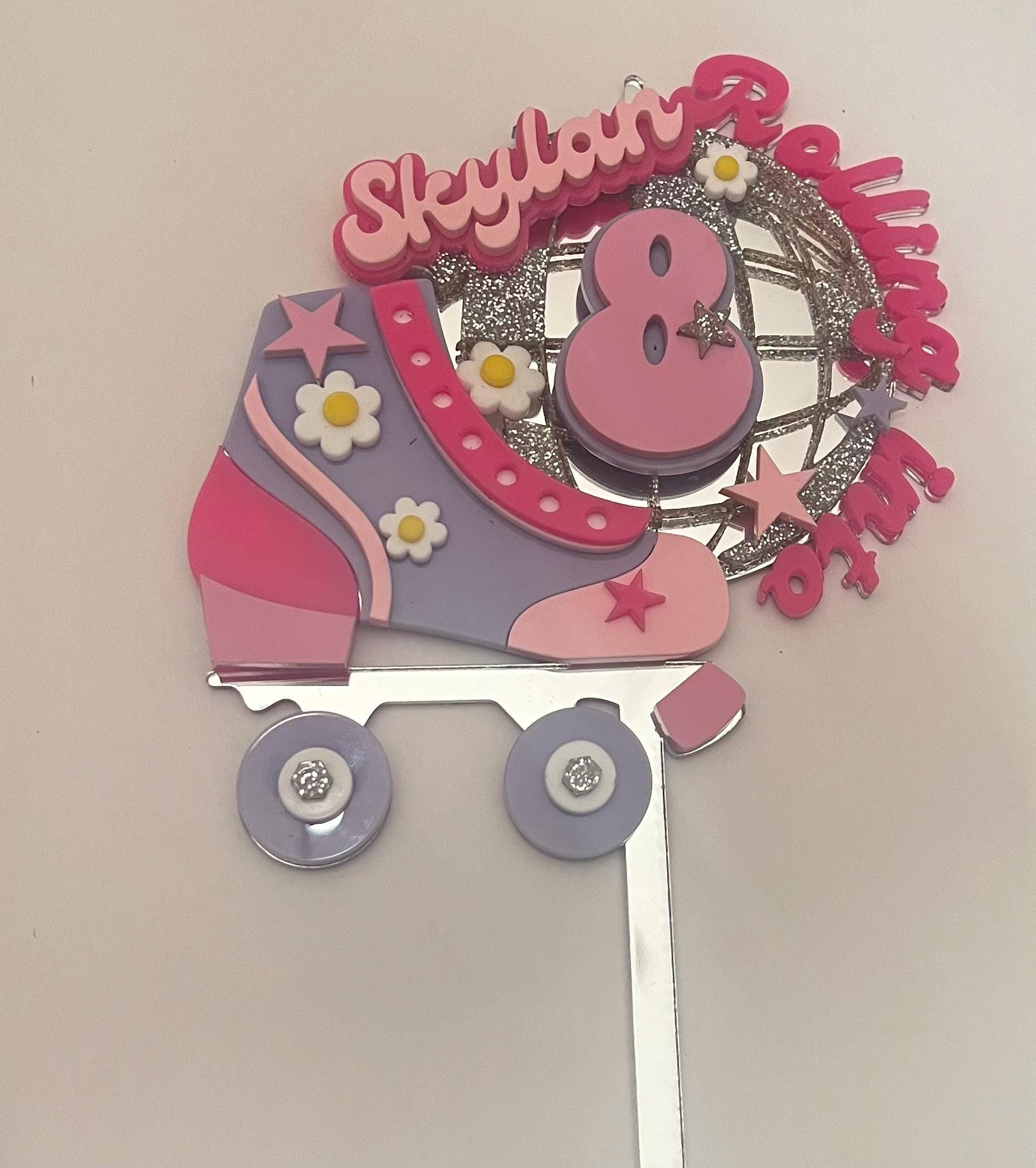 Acrylic Roller Skating Cake Topper, Groovy Roller Skate Cake Topper ...