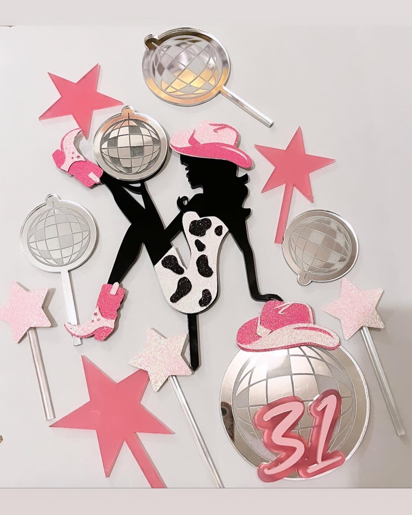 Disco Cowgirl Cake Topper Disco Cowgirl Party Decor Last - Etsy