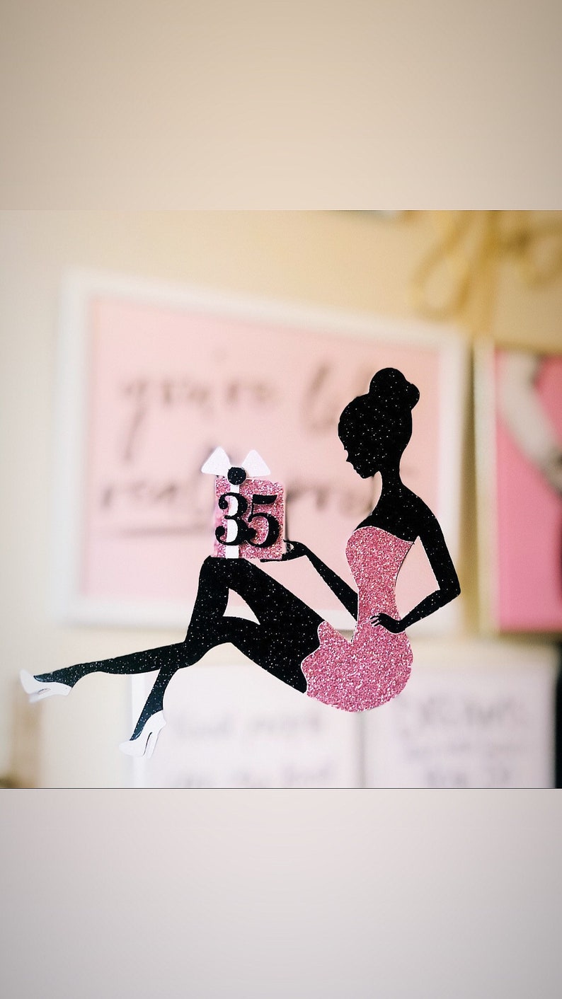 Sitting Lady Cake Topper Sitting Girl Cake Topper 35th | Etsy