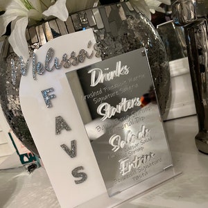 Acrylic Wedding Bar Menu, Acrylic Wedding Bar Menu, Wedding Drink Menu ...