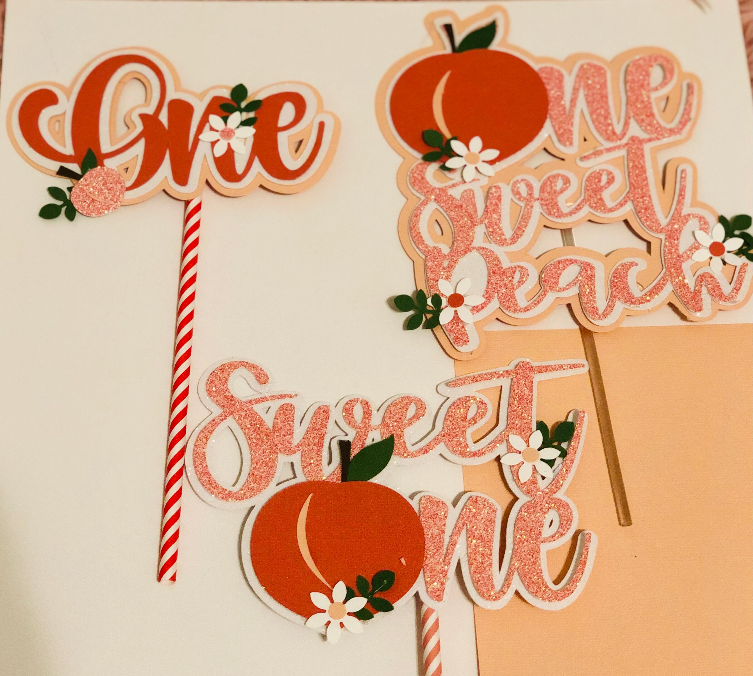 One Sweet Peach Cake Topper, Peach Cake Topper, Sweet One Cake Topper ...