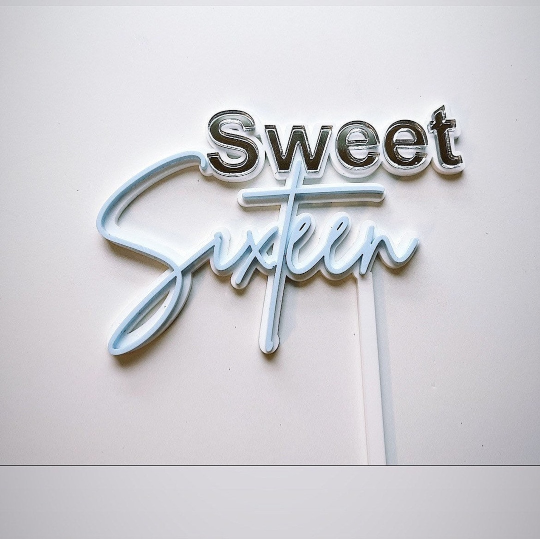 Sweet 16 Acrylic Cake Topper, Sweet Sixteen Acrylic Cake Topper, Sweet ...