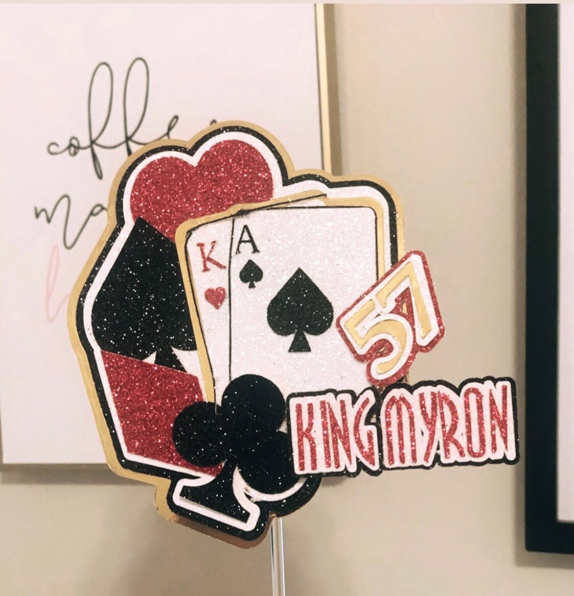 Casino Cake Topper Playing Cards Cake Topper Poker Cake - Etsy
