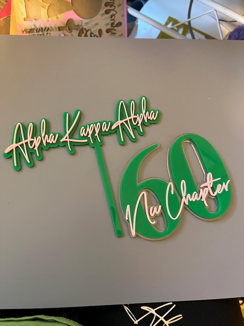 Aka Cake Topper, Alpha Kappa Alpha Cake Decor, Aka Anniversary Cake ...