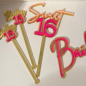 Sweet 16 Acrylic Cake Topper, Sweet Sixteen Acrylic Cake Topper, Sweet ...
