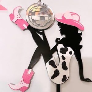 Disco Cowgirl Cake Topper, Disco Cowgirl Party Decor, Last Rodeo Cake ...