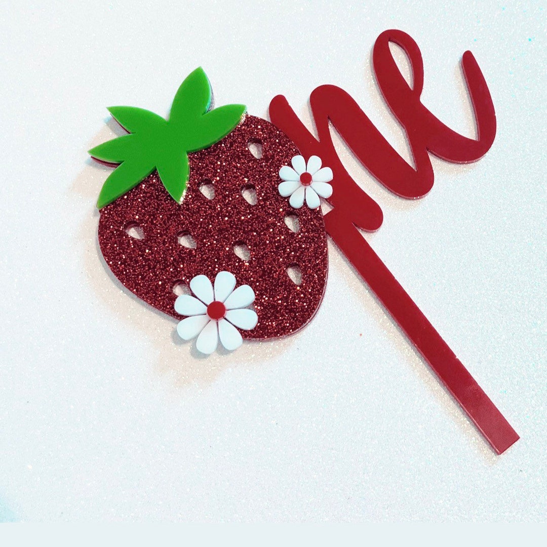 Acrylic Strawberry Cake Topper, Strawberry Shortcake Cake Topper, Two ...
