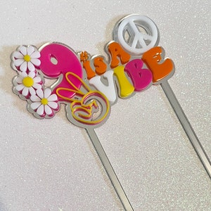 Five is a Vibe Cake Topper, 5 is a Vibe Cake Topper, Groovy One, Two ...