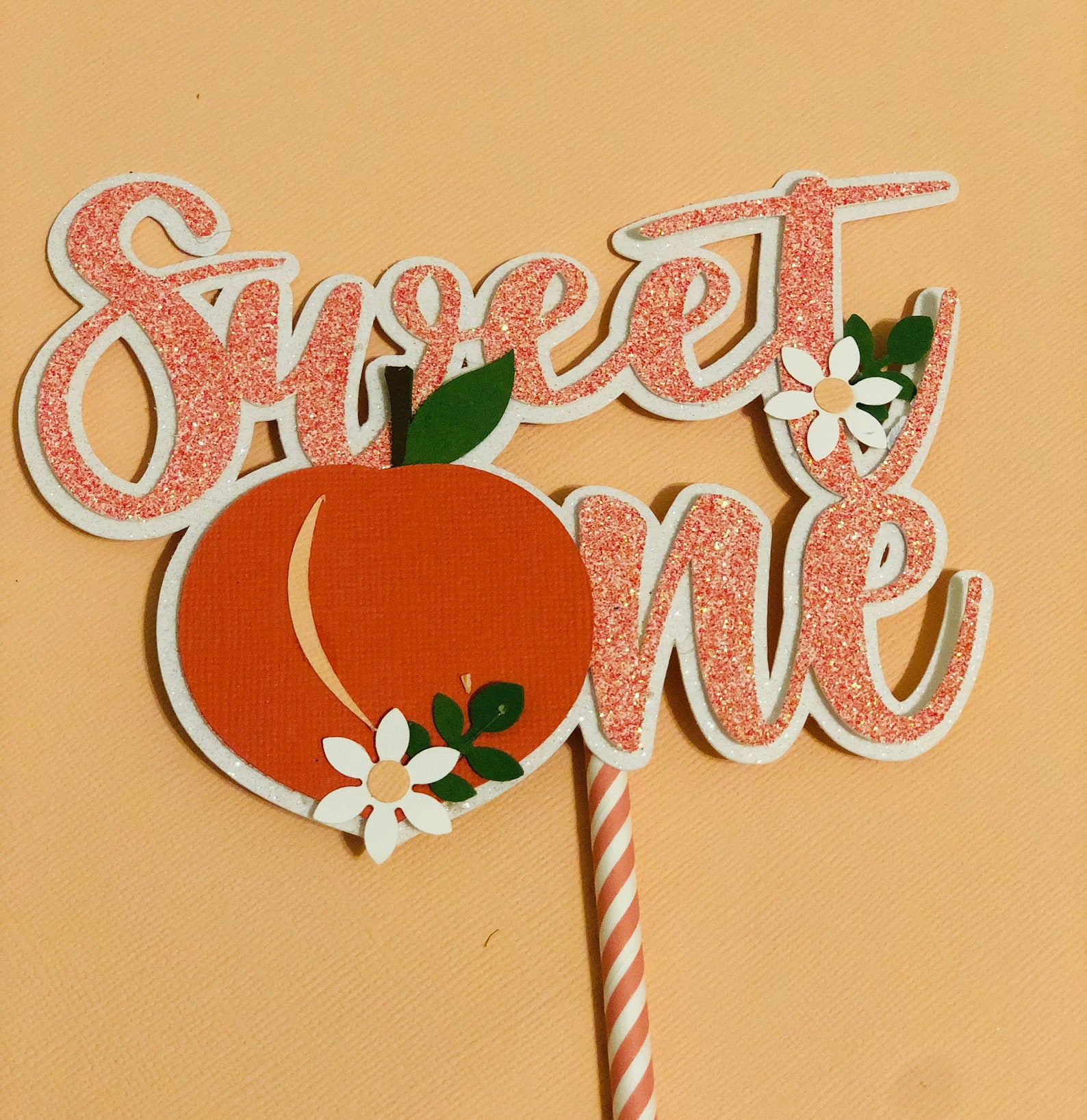 One Sweet Peach Cake Topper, Peach Cake Topper, Sweet One Cake Topper ...