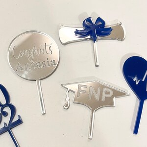 Graduation Cupcake Toppers, Graduation Acrylic Cupcake Toppers, Nurse ...