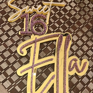 Sweet 16 Acrylic Cake Topper, Sweet Sixteen Acrylic Cake Topper, Sweet ...