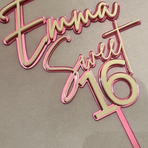 Sweet 16 Acrylic Cake Topper, Sweet Sixteen Acrylic Cake Topper, Sweet ...