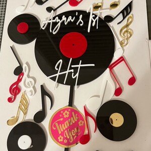 Music Cake Topper, Record Cake Topper, Vinyl Record Cake Topper ...