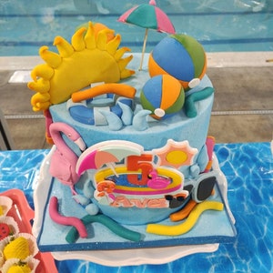 Pool Party Cake Topper, Swimming Cake Topper, Summer Cake Topper ...