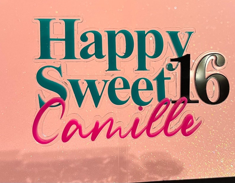 Sweet 16 Acrylic Cake Topper Sweet 16 Cake Topper Sweet - Etsy