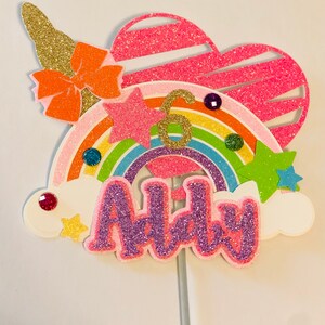 Bow Cake Topper Rainbow Cake Topper Jojo Bow Cake Topper - Etsy