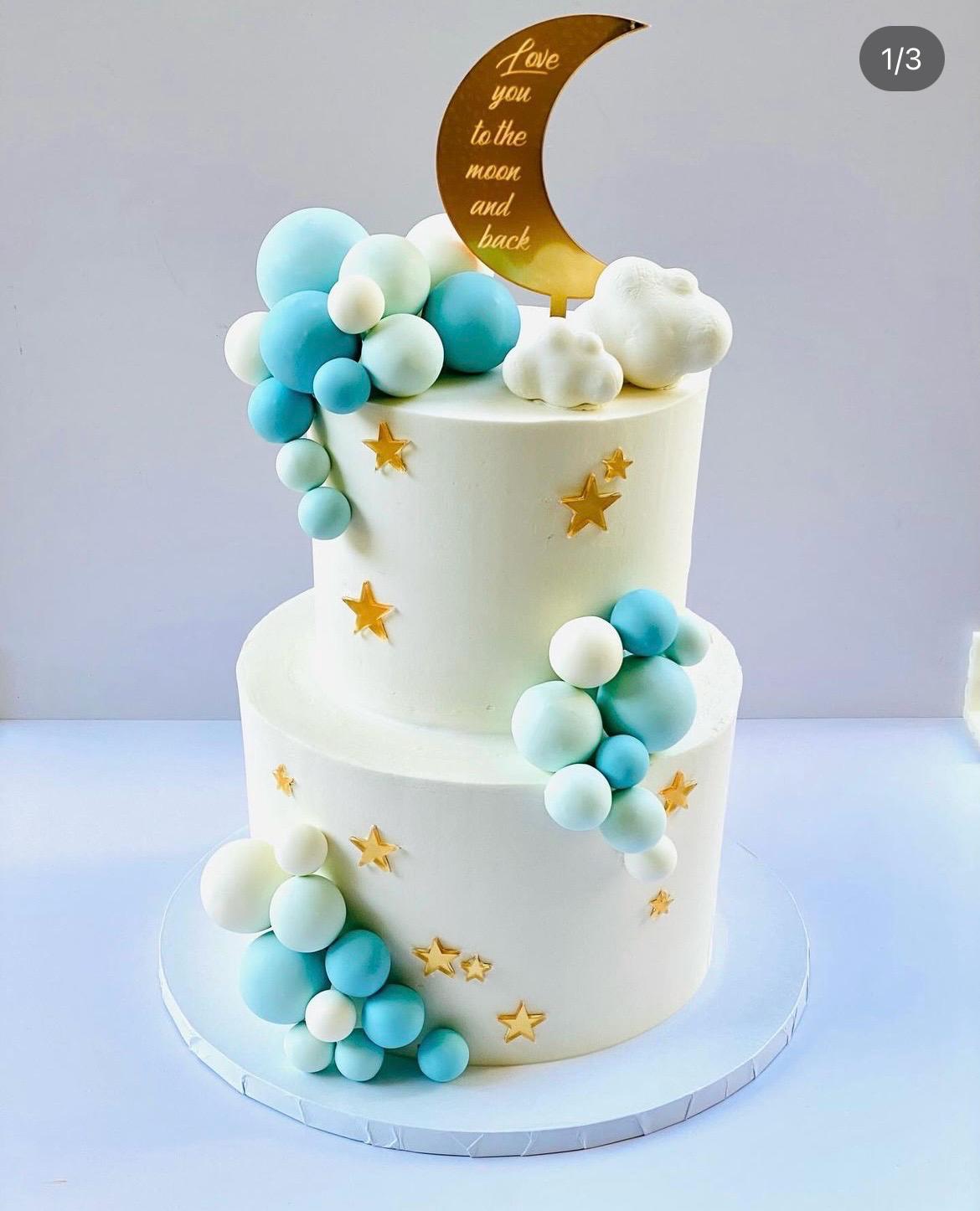 Moon Cake Topper, Moon and Stars Cake Topper and Cake Charms, I Love ...