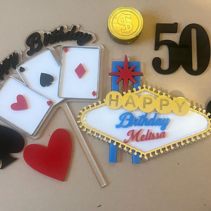 Playing Card Cake Topper - Etsy