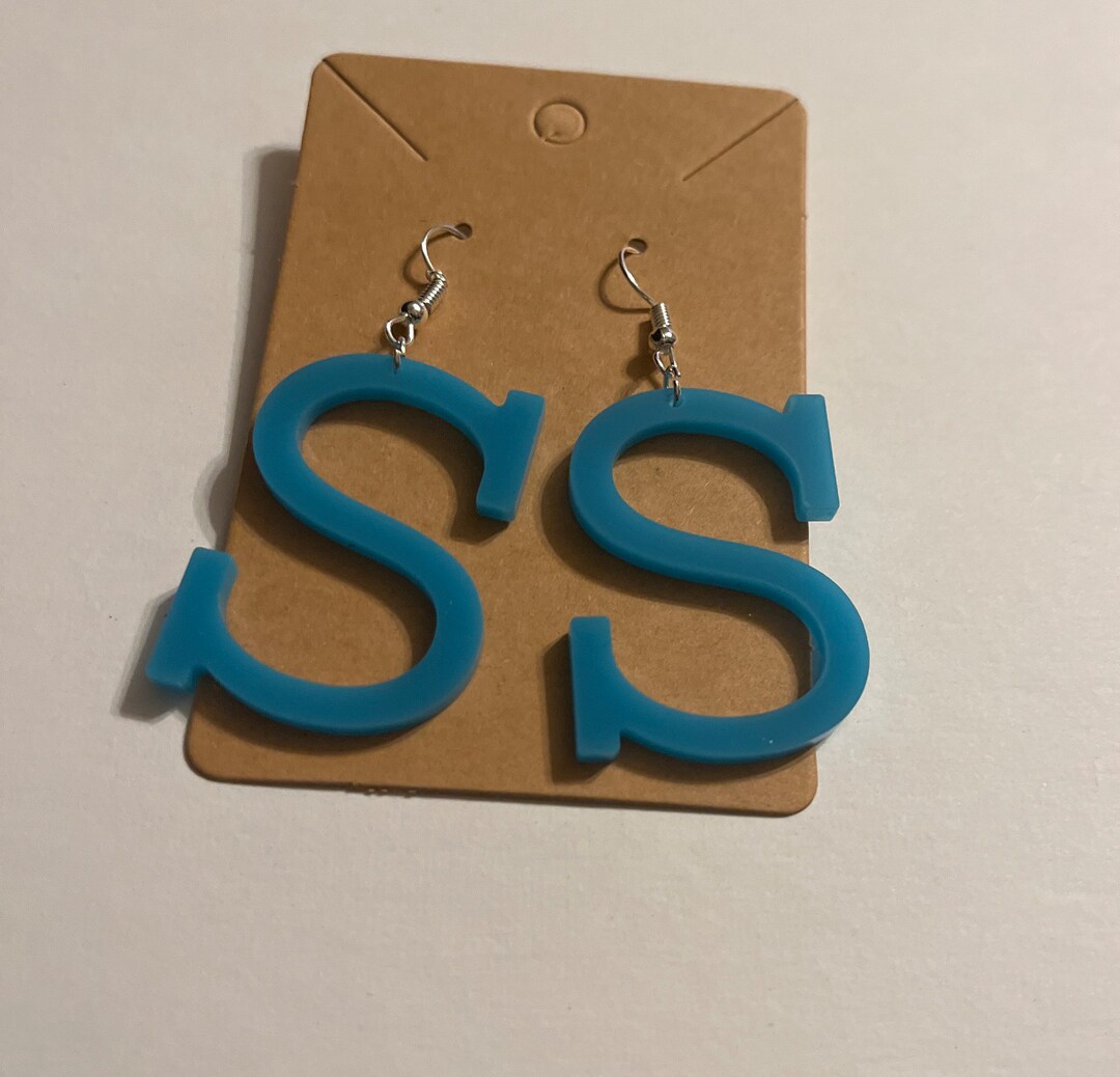 Initial Earrings, Letter Earrings, Initial Letter Acrylic Earrings ...