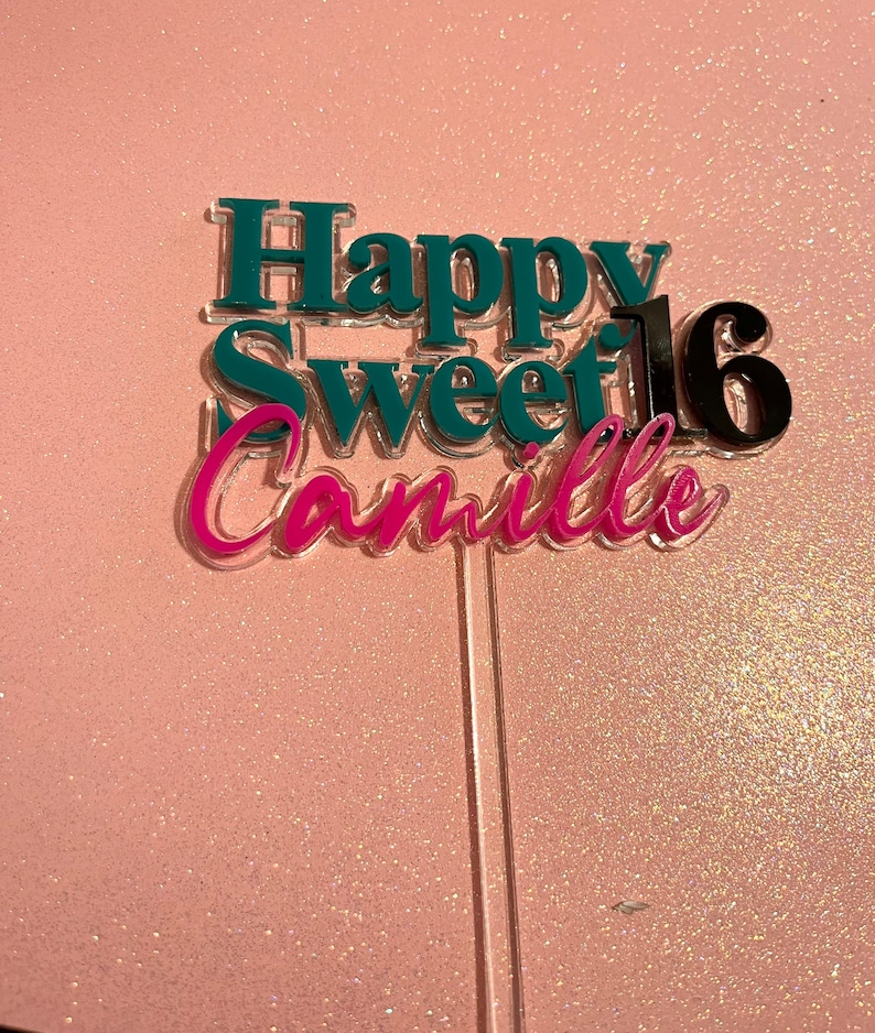Sweet 16 Acrylic Cake Topper Sweet 16 Cake Topper Sweet - Etsy