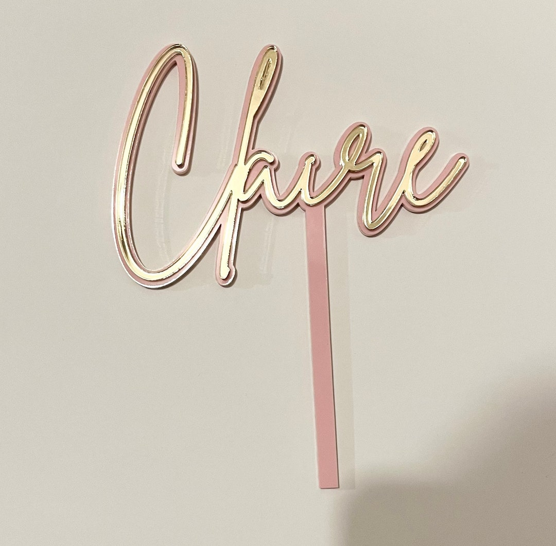 Double Layer Acrylic Name Cake Topper, Double Layer Cake Topper, Name ...