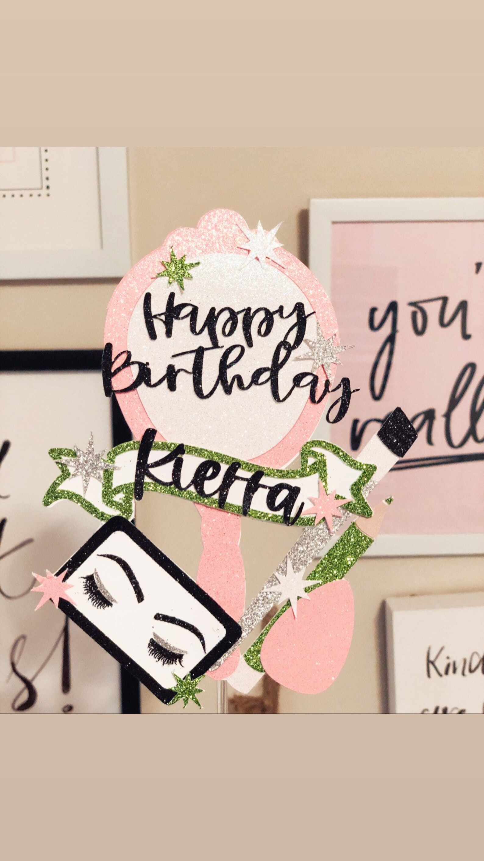 Eyelashes Cake Topper, Eyelash Cake Topper, Beauty Cake Topper, Makeup ...