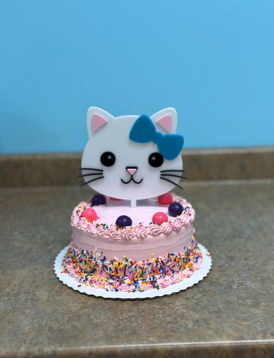 Kitty Cat Cake Topper, Cat Cake Topper, Kitten Cake Topper, Acrylic ...
