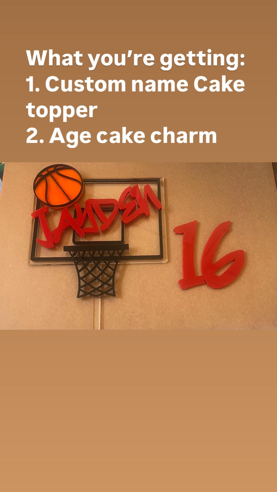 Basketball Cake Topper, Acrylic Basketball Cake Topper, Basketball ...
