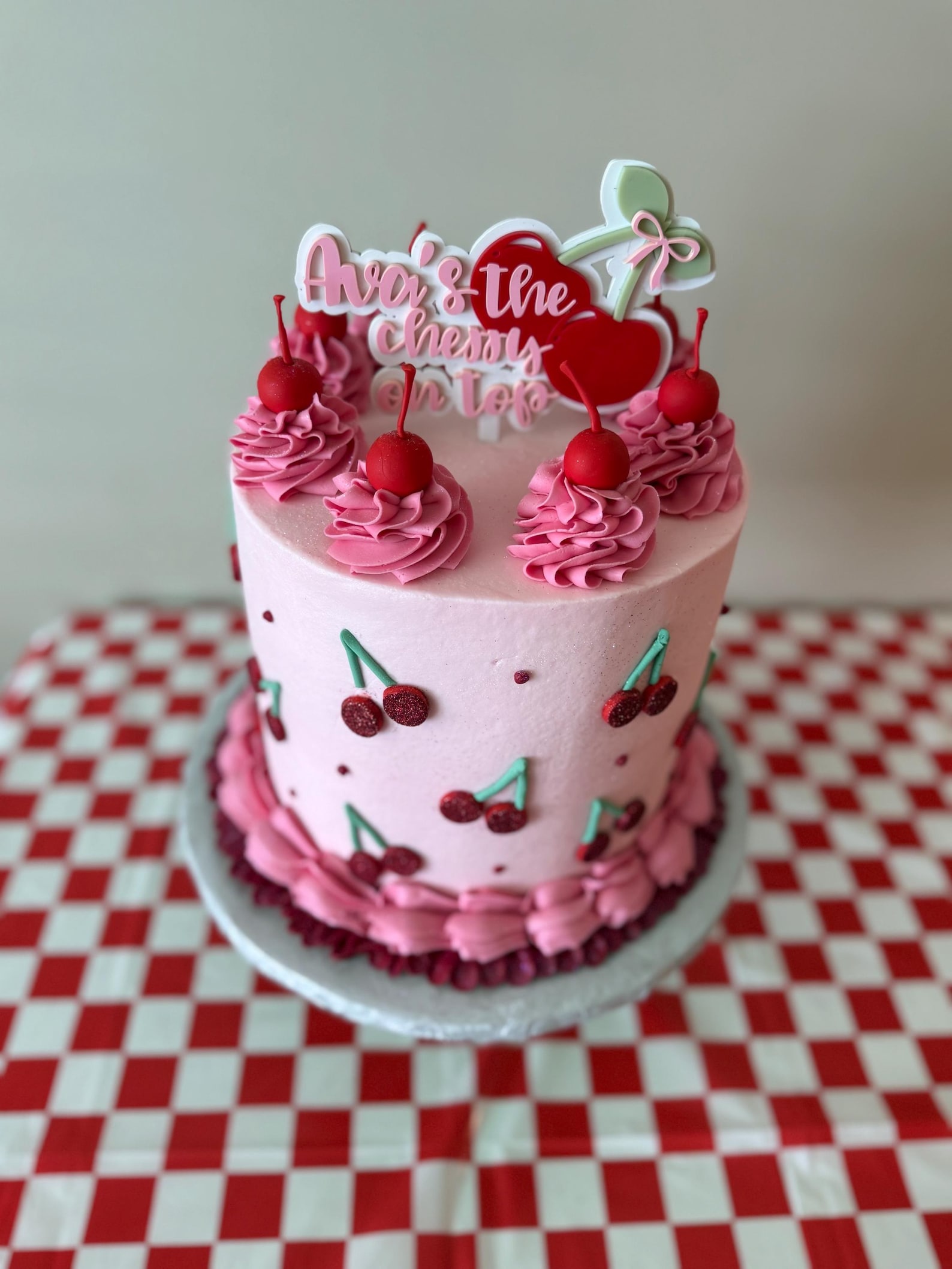 She’s the Cherry on Top Acrylic Cake Topper, Cherry Cake Decor, Cherry ...