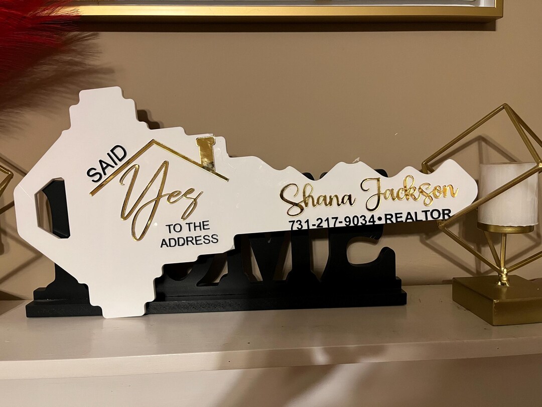 Sold Realtor Acrylic Sign, Realtor Sign I Said Yes to the Address ...