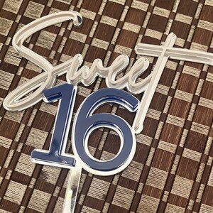 Sweet 16 Acrylic Cake Topper, Sweet Sixteen Acrylic Cake Topper, Sweet ...