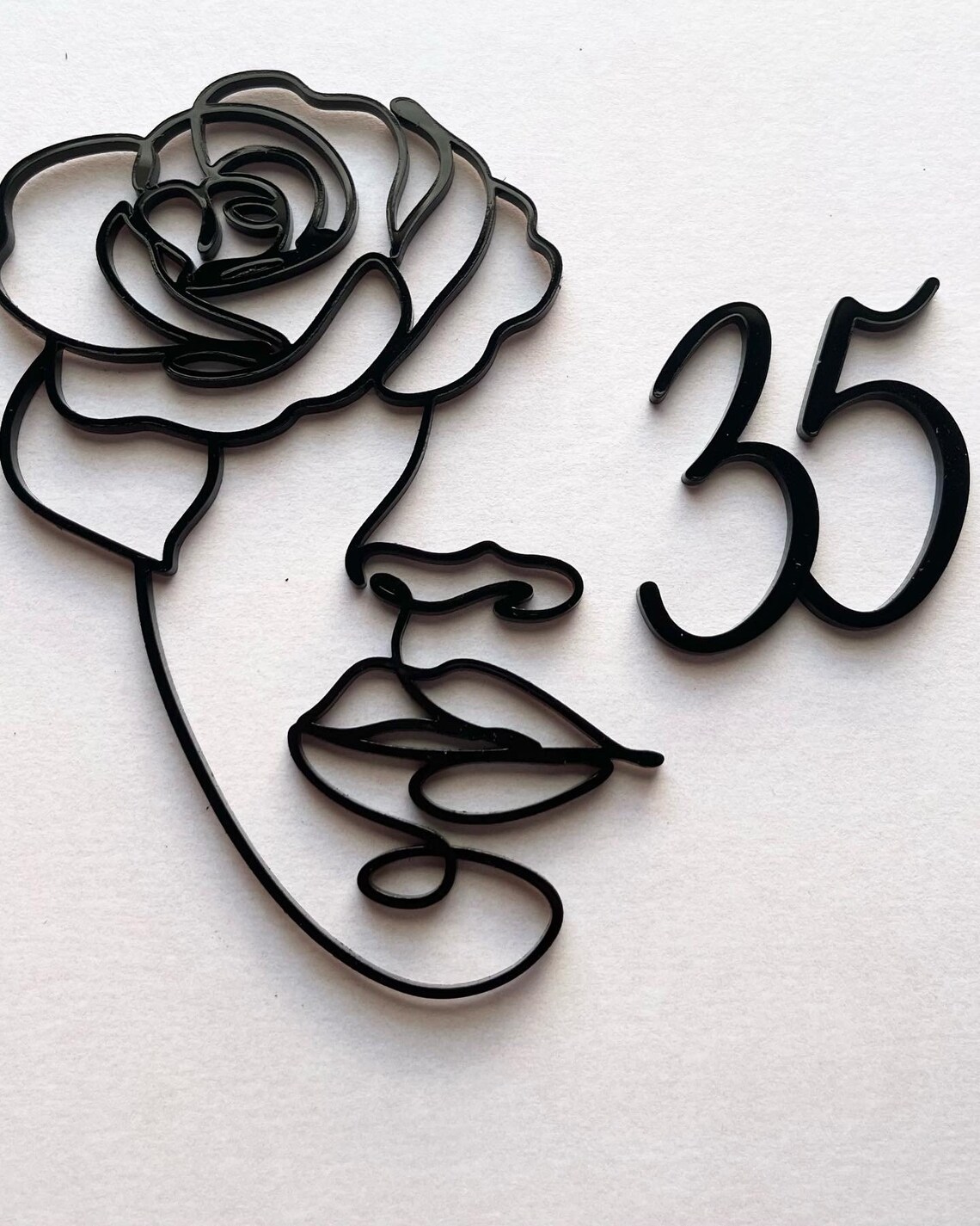 Line Art Face Charm Line Art Cake Topper Womans Face Cake - Etsy