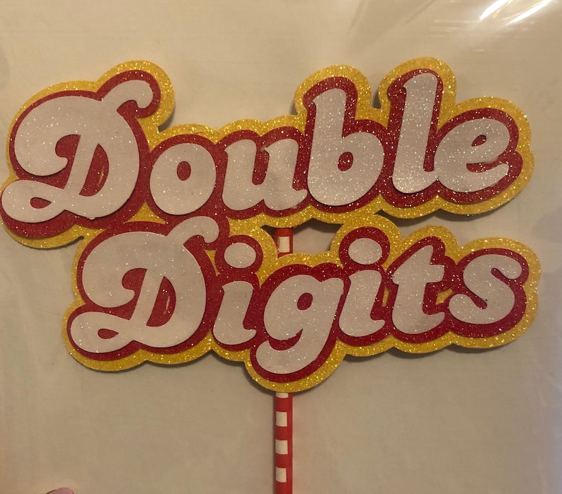 Double Digits Cake Topper Ten Year Old Cake Topper Tenth - Etsy