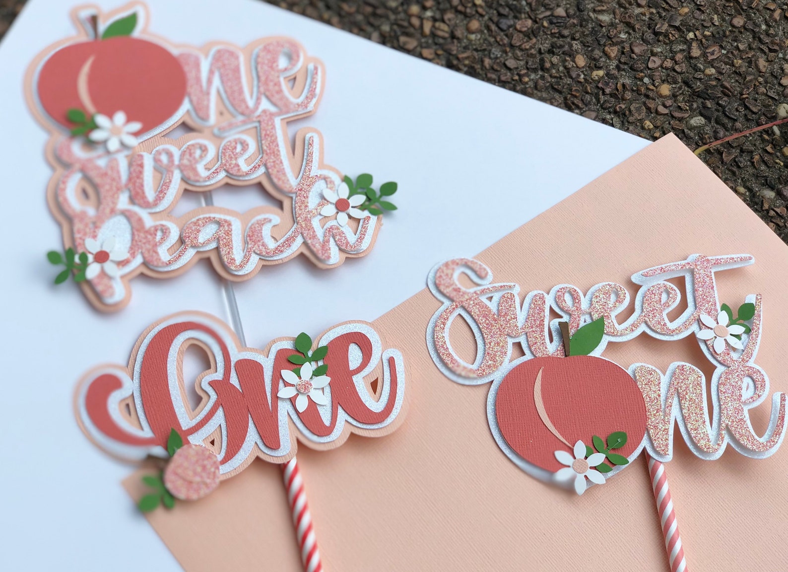 One Sweet Peach Cake Topper, Peach Cake Topper, Sweet One Cake Topper ...