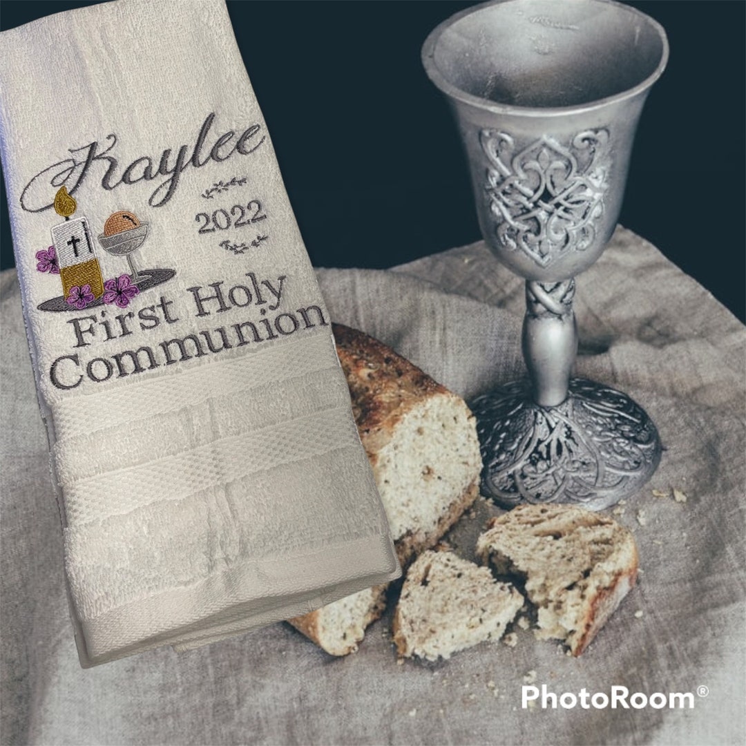 Holy Communion Bath Towel, First Holy Communion Towel Set, Personalized ...