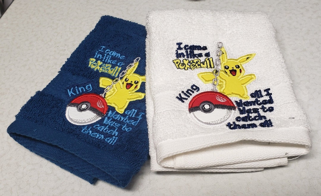 Pikachu Bath Towel, Pokémon Towel Set, Personalized Towel Set, Bath Set ...