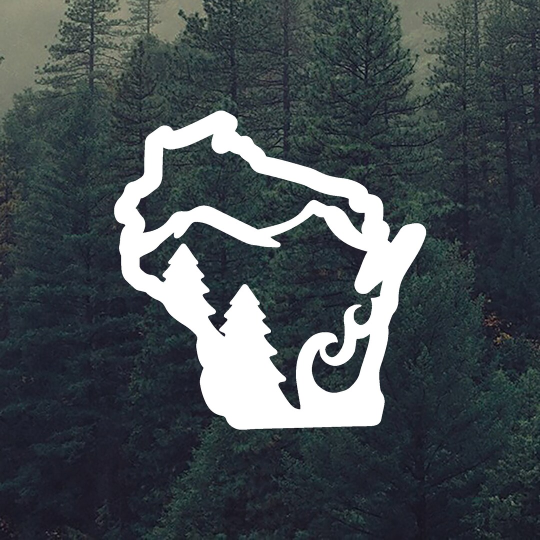 Wisconsin Vinyl Decal - Bumper Sticker - State of Wisconsin - Hills and ...