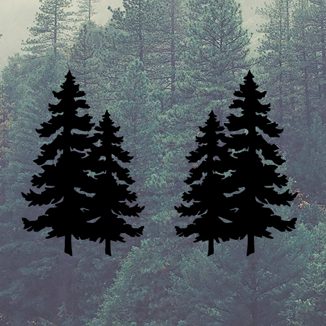 Evergreen Tree Vinyl Decals - Bumper Sticker - Car Window Decal - Tree ...