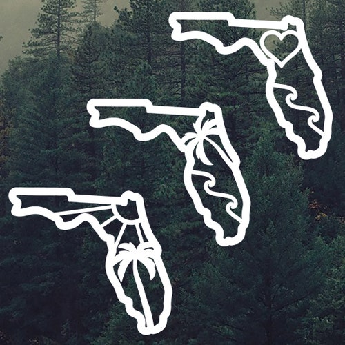Florida Vinyl Sticker Florida State Decal Pensacola Beach - Etsy